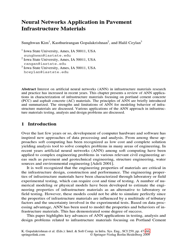 Neural Networks Application in Pavement | PDF | Concrete | Artificial Neural Network