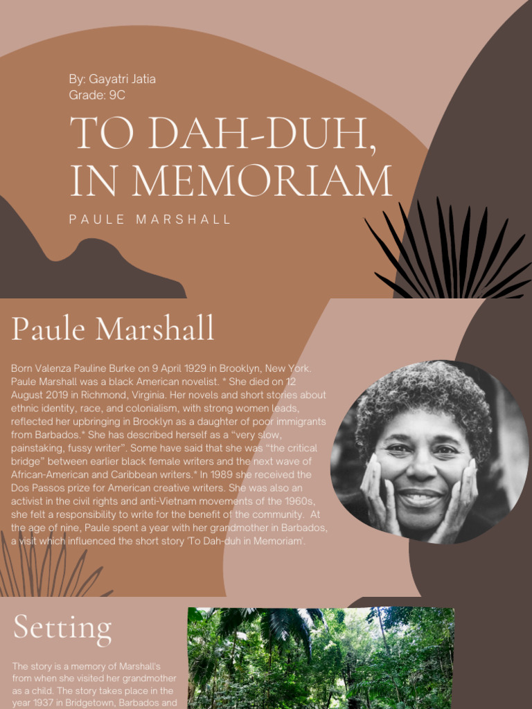 To Dah-duh in Memoriam | PDF | Cost Of Living | Barbados