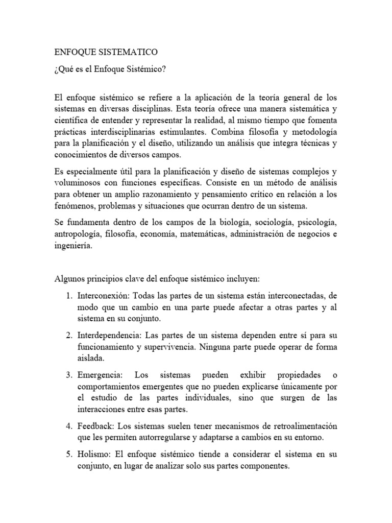 ENFOQUE SISTEMATICO Tarea Gupal 29 de Febrero | PDF ENFOQUE SISTEMATICO Tarea Gupal 29 de Febrero | PDF