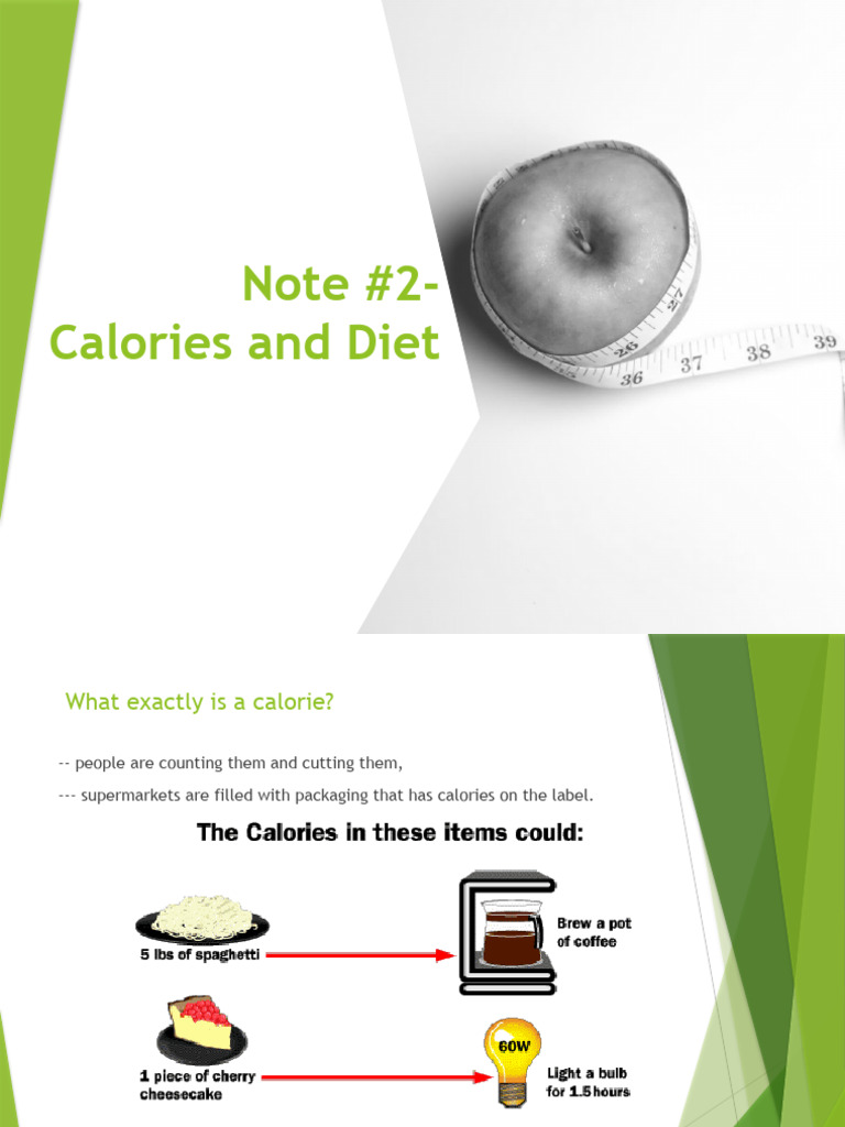 Unit 1 - Note 2 - Calories | PDF | Calorie | Food Energy