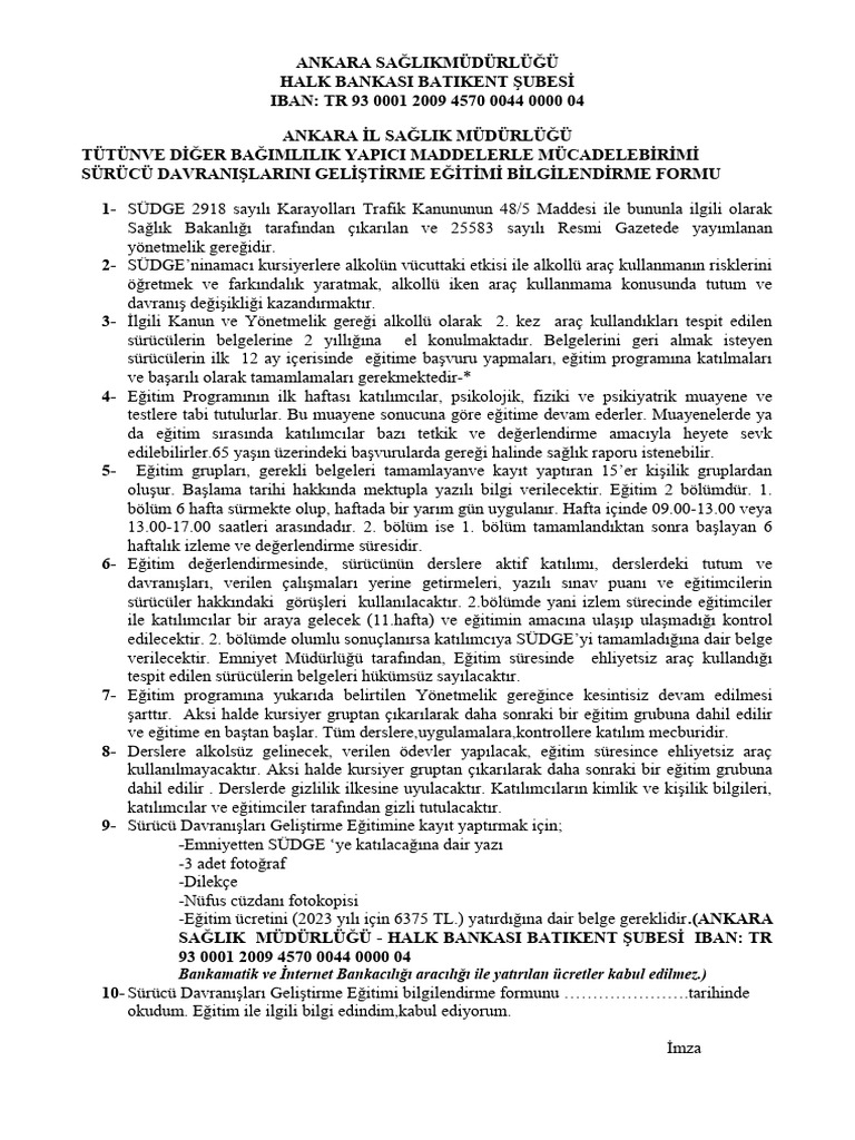 Sudge Bilgilendirme Formu Dilekce | PDF