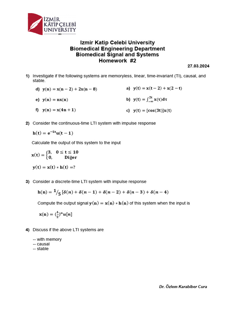 Bme218 hw2 | PDF