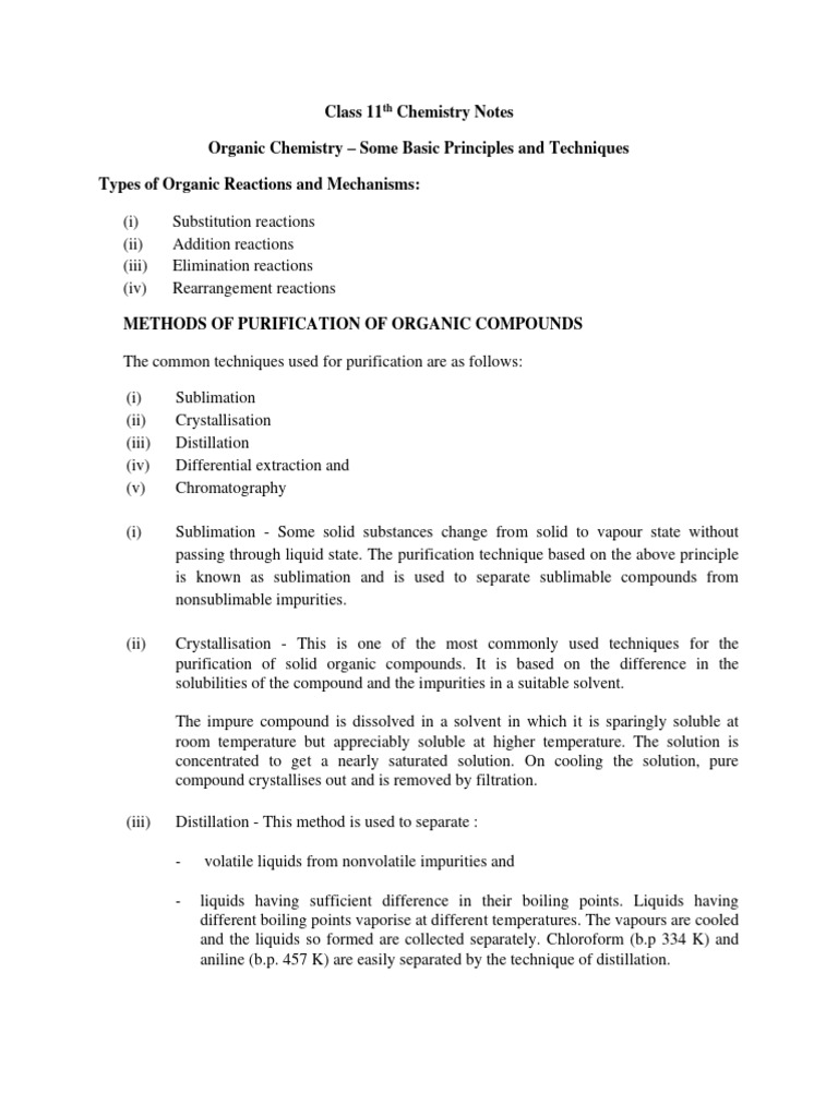 Organic Chemistry Notes | Download Free PDF | Chromatography | Thin ...