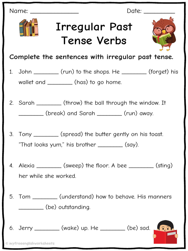 Irregular Verb Tenses Worksheet 4 | PDF