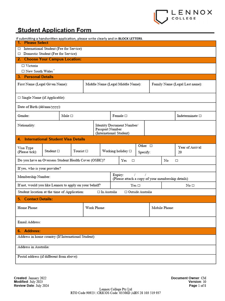 Application For Enrolment v10 | PDF | Diploma | Academic Degree