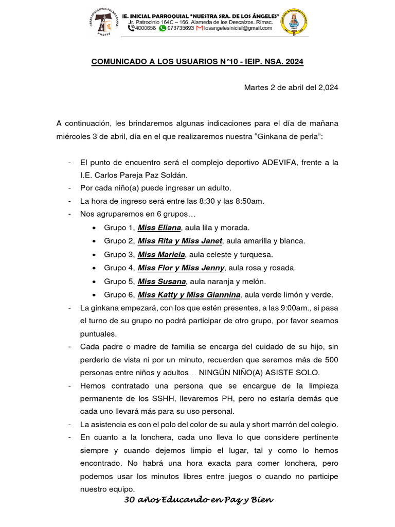 Comunicado A Los Usuarios N°10-1 | PDF