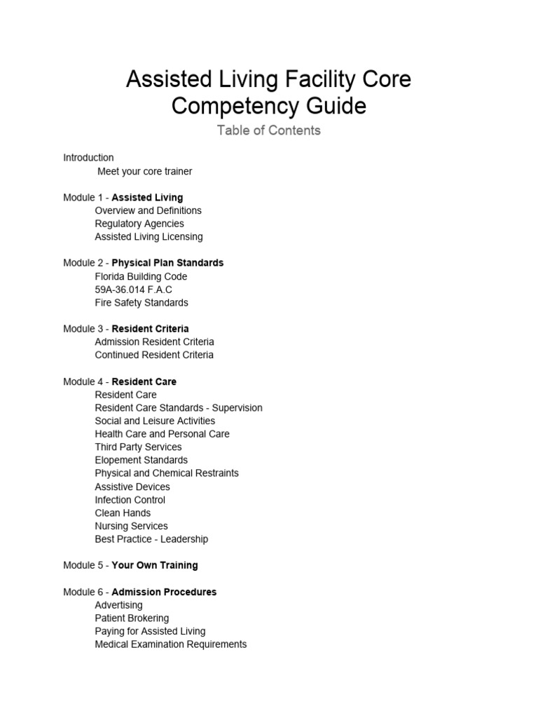 Core Training Guide | PDF | Assisted Living | Nursing