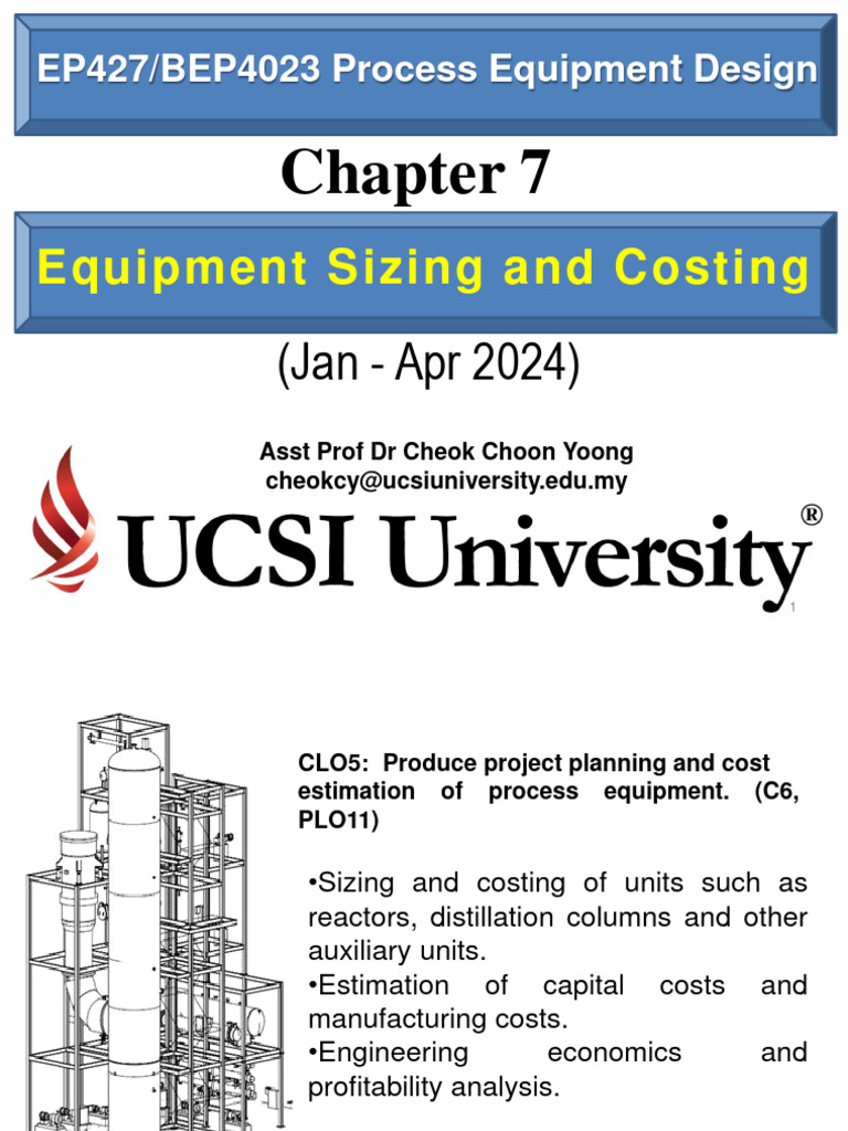 Equipment Sizing and Cost Estimation | PDF | Inventory | Capital ...