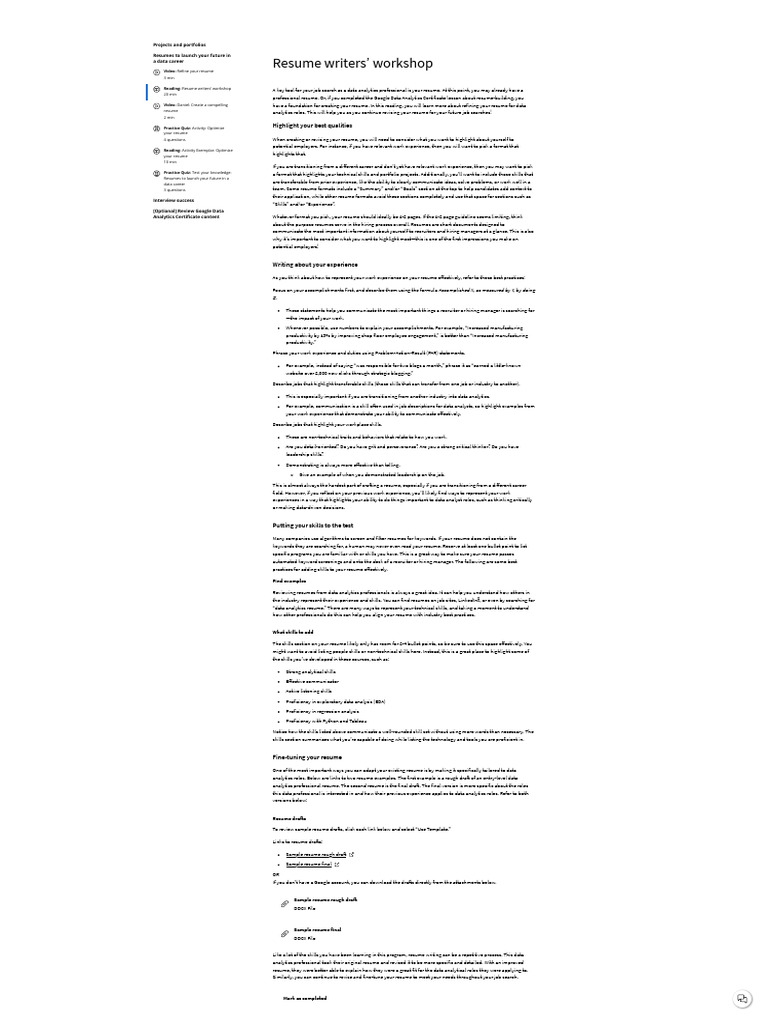 02 Resume Writers' Workshop | PDF | Résumé | Recruitment