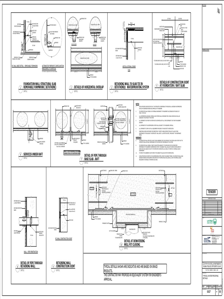 S027-Typical Water Proofing Details | PDF | Masonry | Architectural ...
