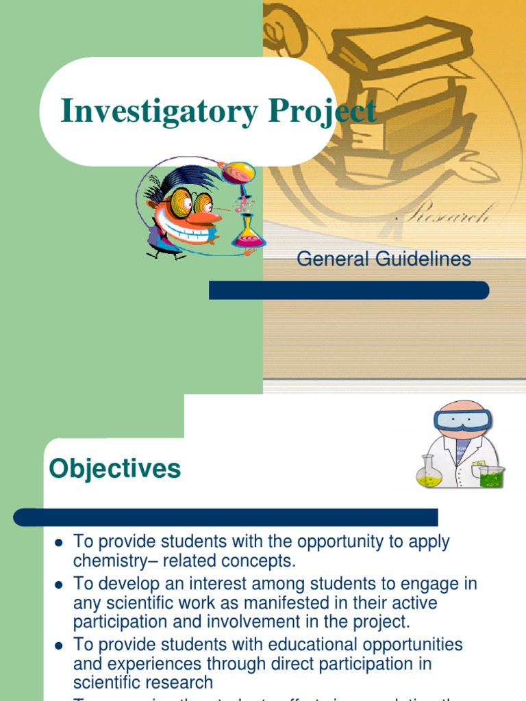 Guidelines for Chemistry Investigatory Projects | PDF | Experiment ...