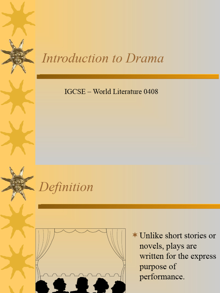 Intro To Drama | PDF | Play (Theatre) | Monologue