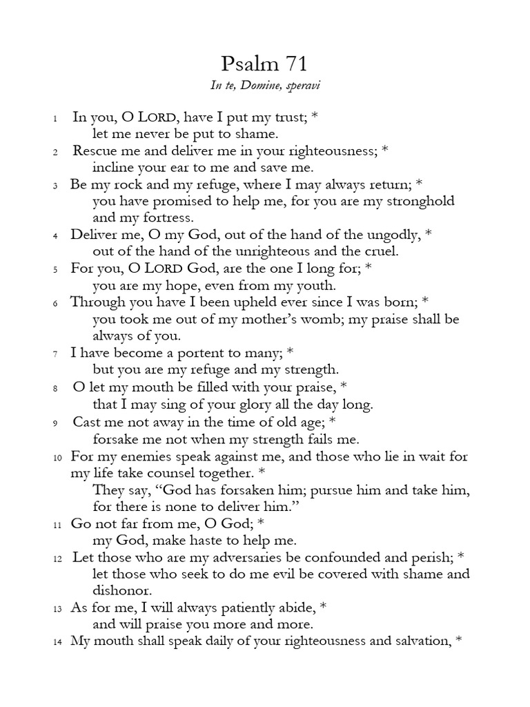Psalm+71 | PDF | Righteousness | Religious Belief And Doctrine