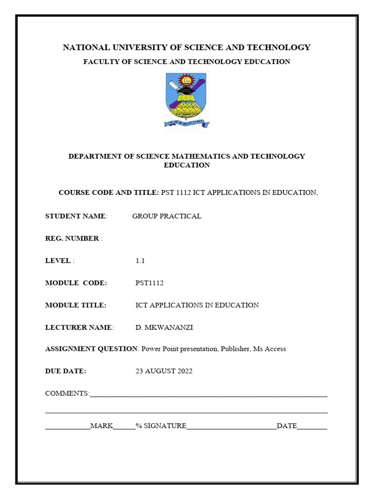 Ict Cover Page | PDF