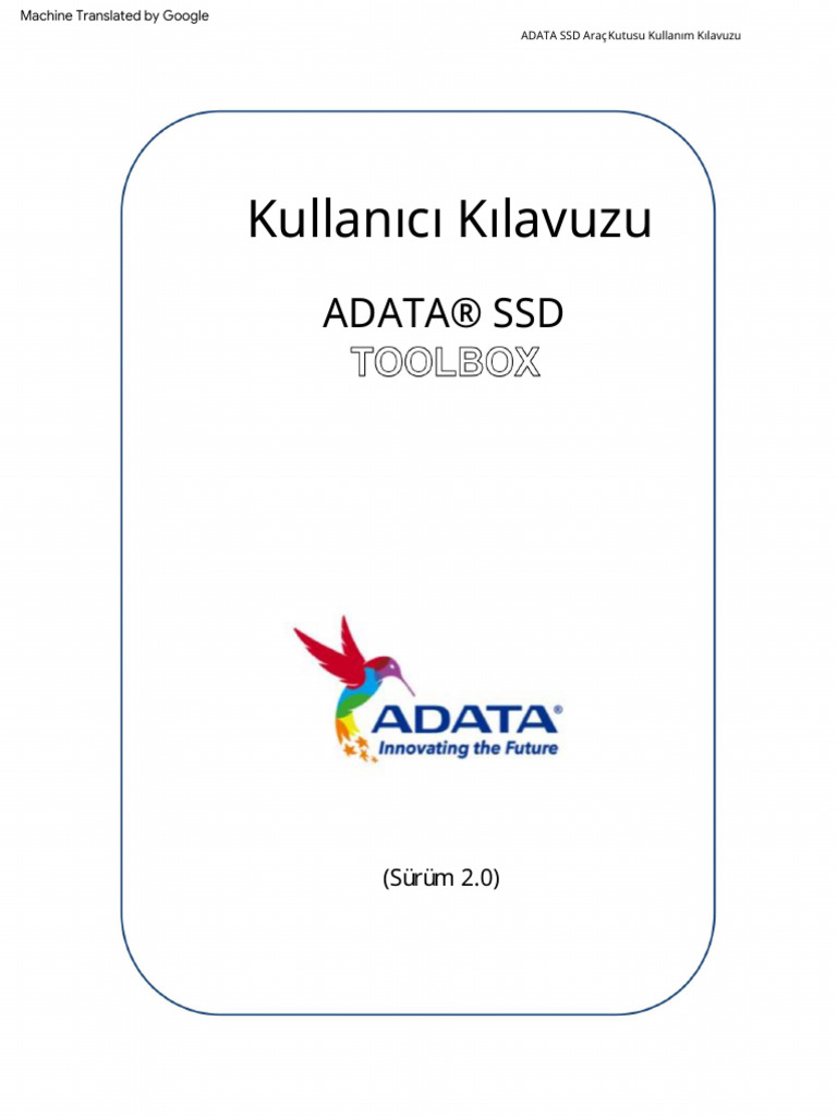 ADATA SSD Toolbox - UserGuide - V20 - EN | PDF