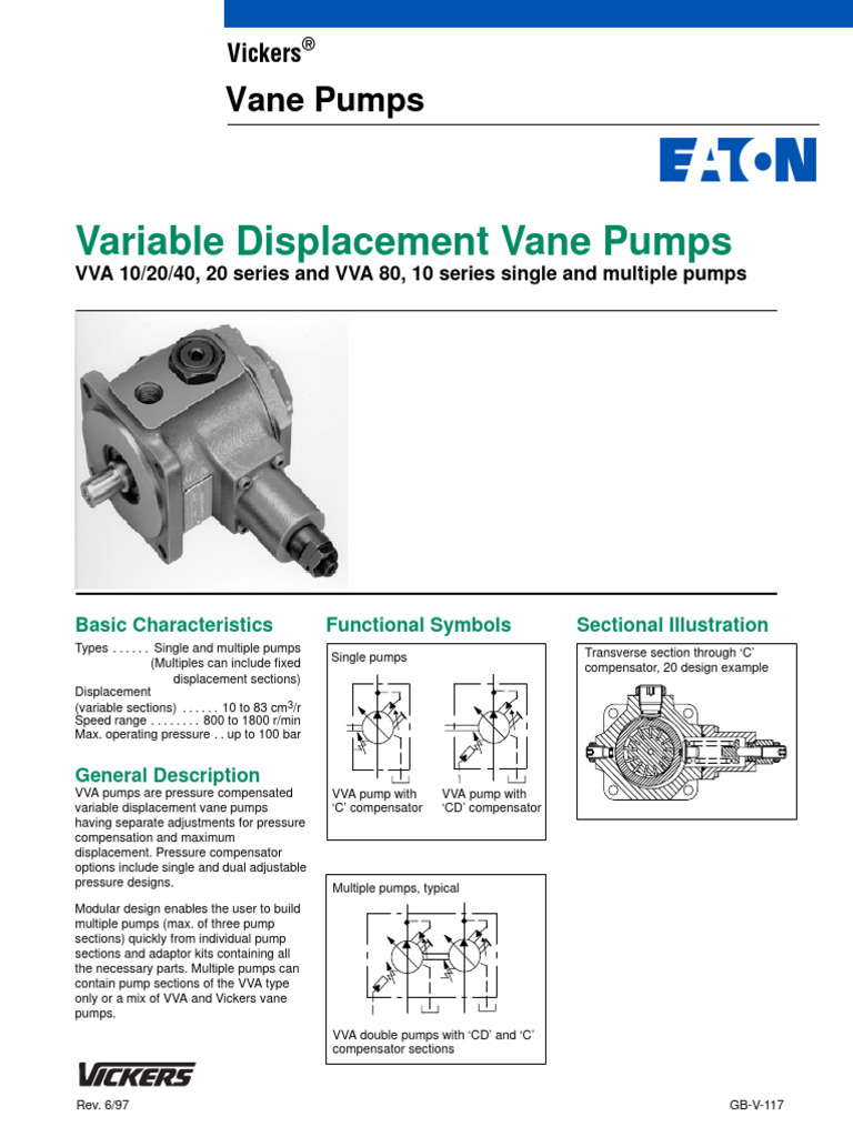 Eaton Vva20r-Cd-Ww Vane Pumps | PDF | Pump | Valve