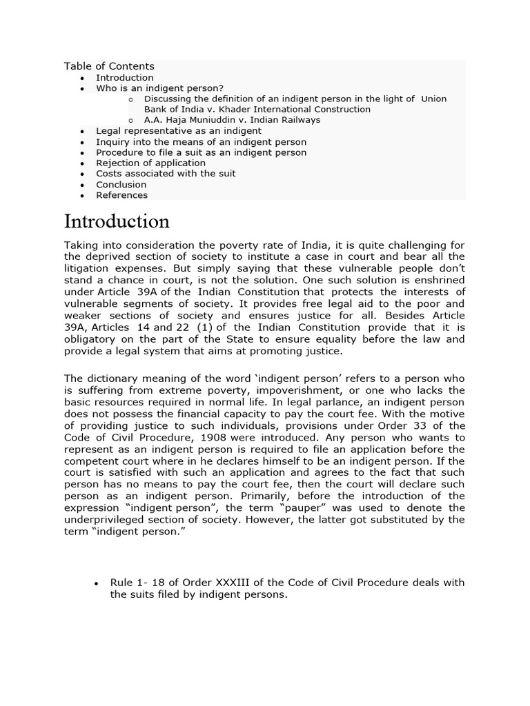 Order 33 | PDF | Lawsuit | Poverty
