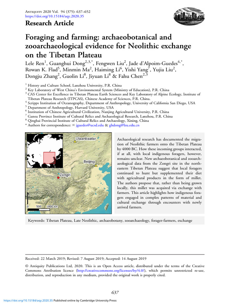 Foraging and Farming: Archaeobotanical and Zooarchaeological Evidence ...