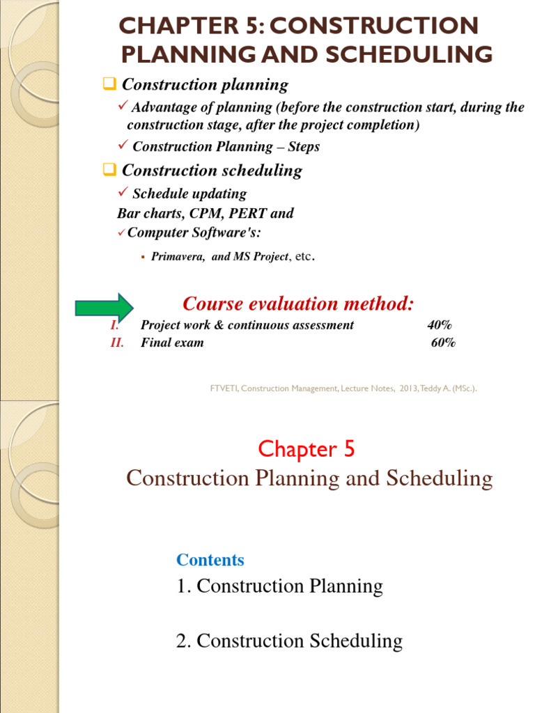 CH 5 Construction Planning and Scheduling | PDF | Construction Management