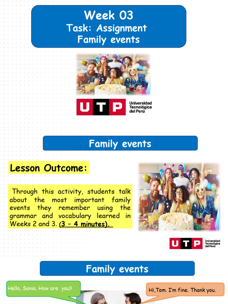 Week 03 - Task Assignment - Family Events - AZHZXA | PDF