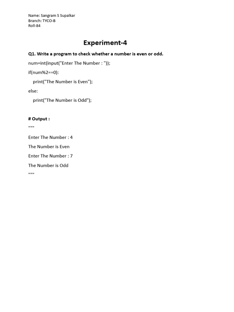 Experiment 4 Programs | PDF | Numbers | Arithmetic
