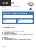 Cambridge Primary ESL Checkpoint 2024 | PDF