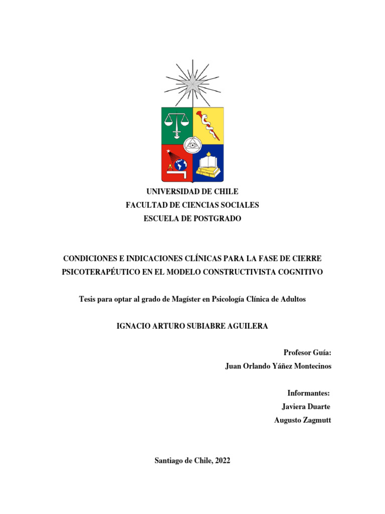 Condiciones e Indicaciones Clinicas para La Fase de Cierre Psicoterapeutico | PDF | Psicoterapia ...