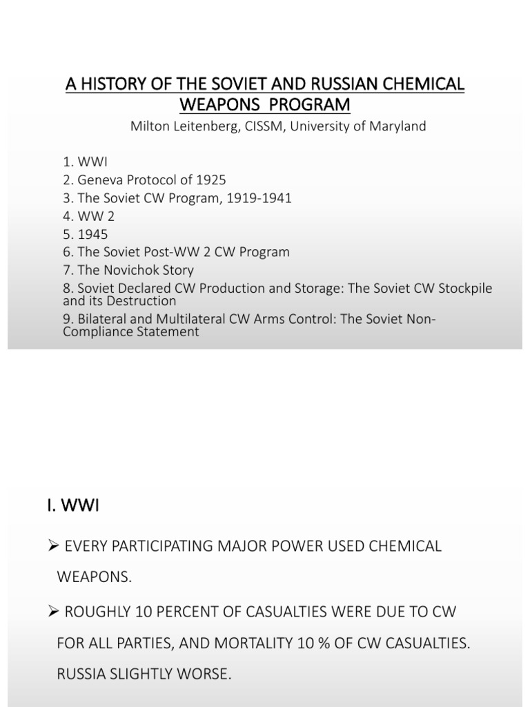 Colgate-A History of Soviet and Russian Chemical Weapons | PDF ...