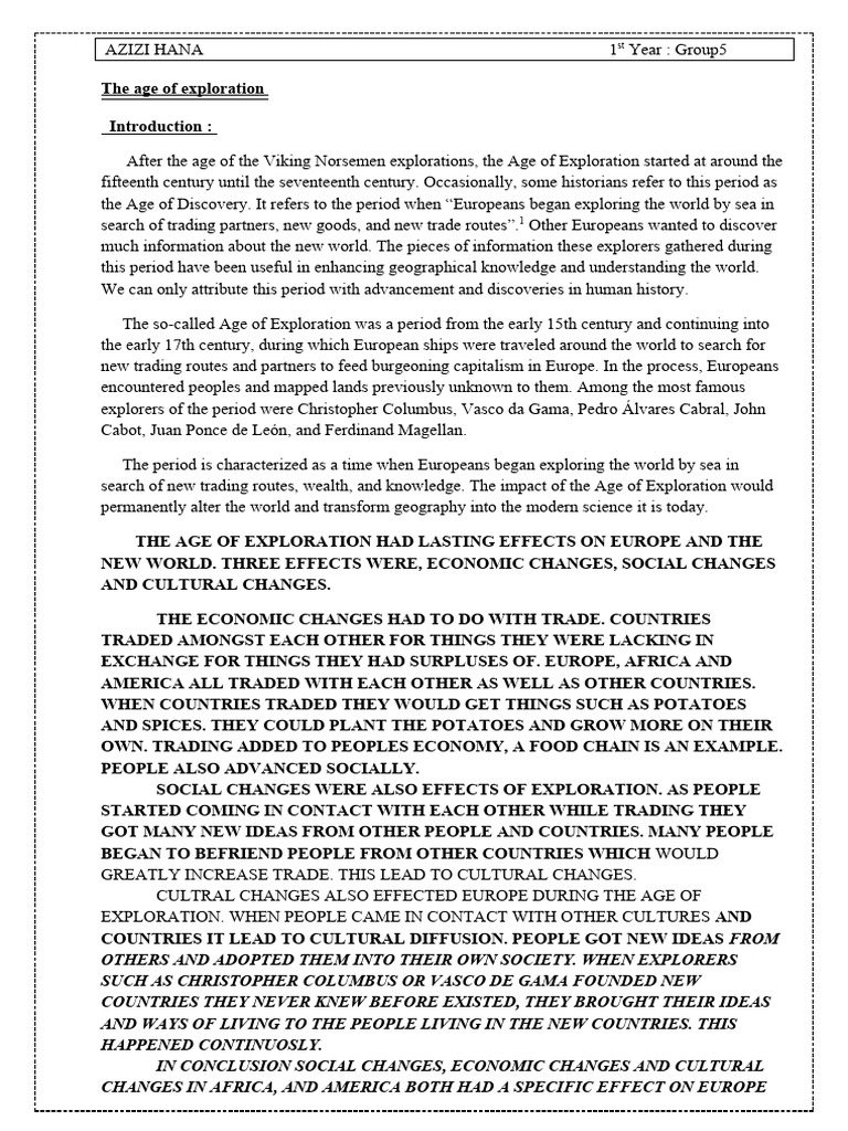 The Age Of Exploration Pdf Age Of Discovery Exploration