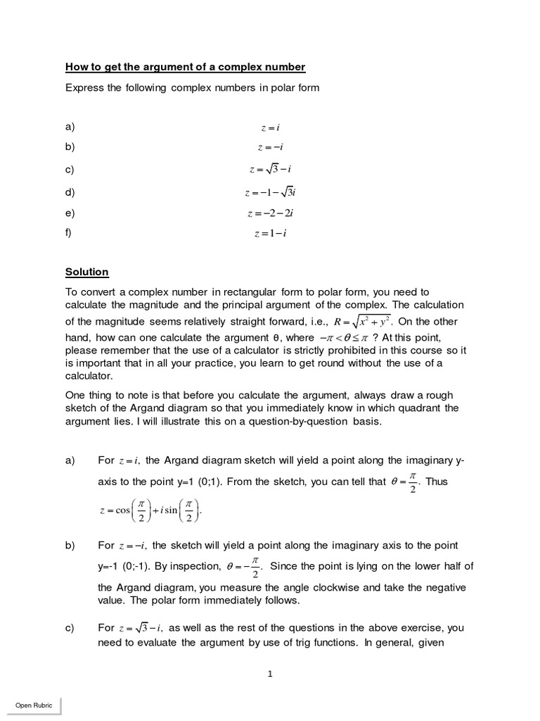 Polar Form Conversion Guide | PDF | Complex Number | Angle