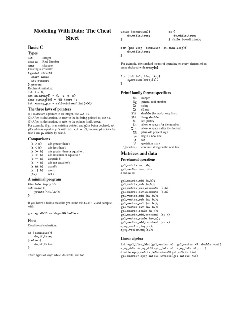 cheatsheet | PDF | Software Engineering | Computing