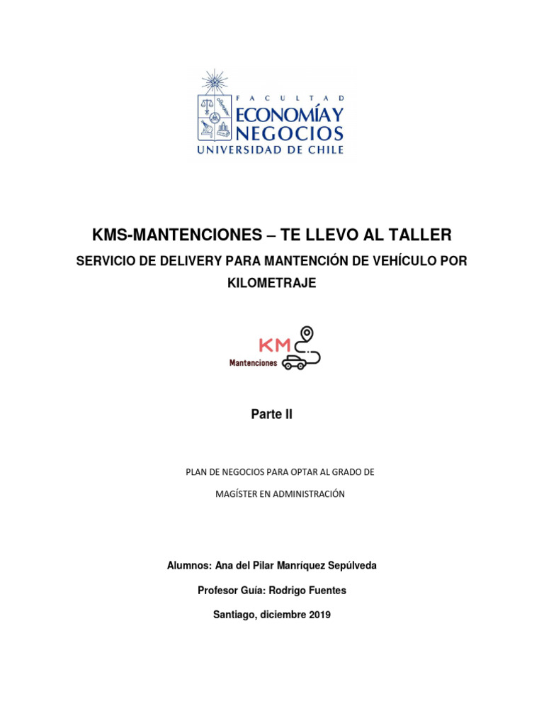 Plan de Negocios KMS-Mantenciones | PDF | Concesionario de coches ...