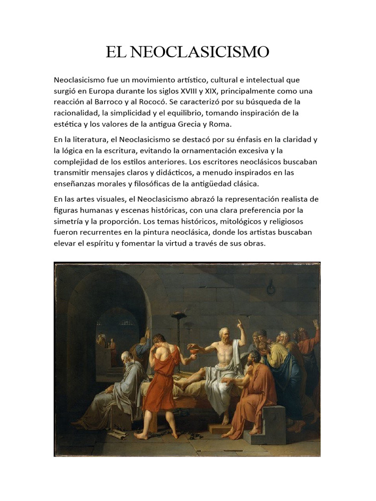 Neoclasicismo: Arte y Razón | PDF | Pinturas | Las artes