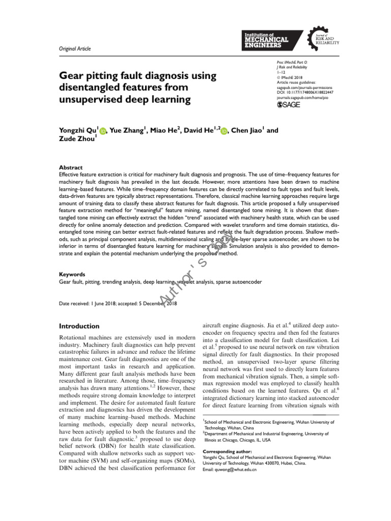 Gear Pitting Fault Diagnosis Using Disentangled Features From ... Gear Pitting Fault Diagnosis Using Disentangled Features From ...