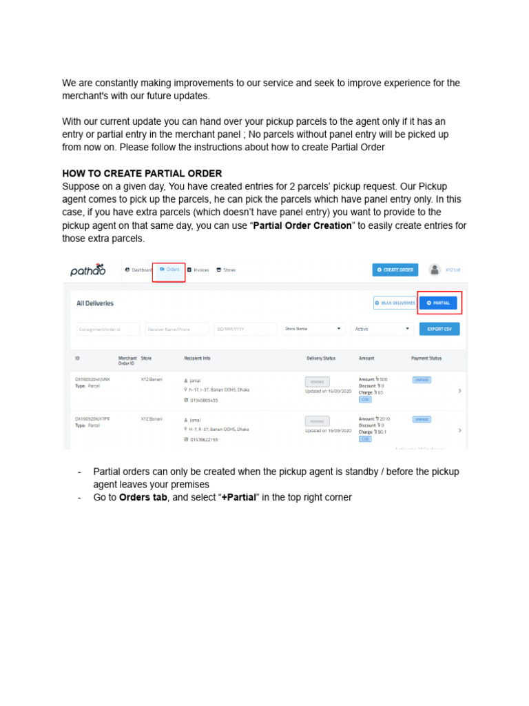 Partial Order Creation | PDF