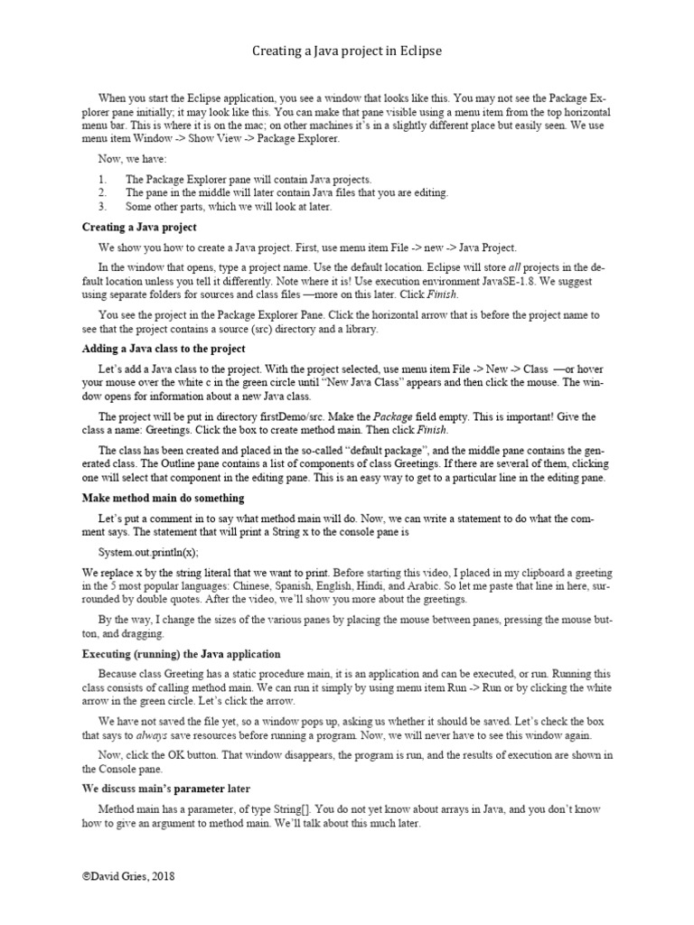 Eclipse 01 Intro | Download Free PDF | Java (Programming Language ... Eclipse 01 Intro | Download Free PDF | Java (Programming Language ...
