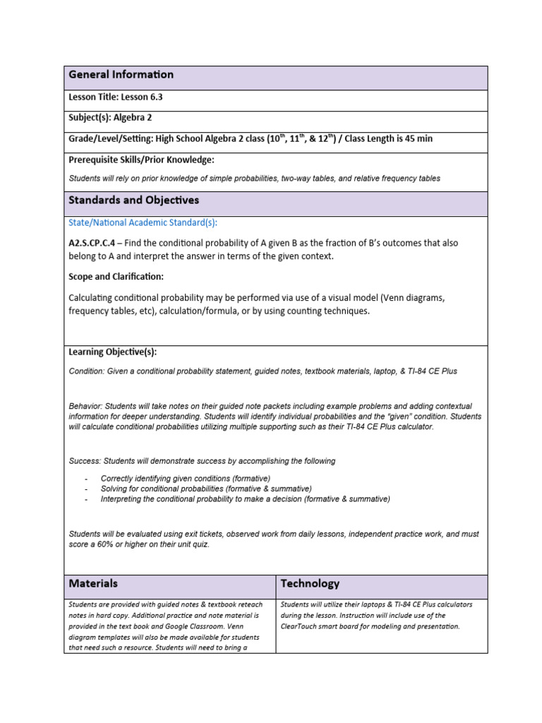 Observation 2 - Lesson Plan | PDF | Teachers | Information