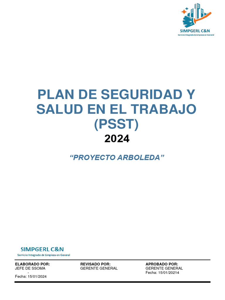 PLAN SST 2024 Simpgerl CyN | PDF | Seguridad y salud ocupacional | Riesgo