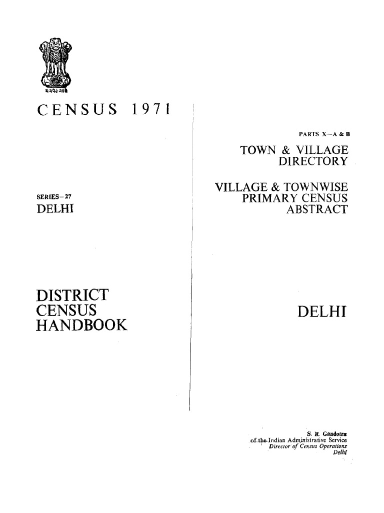 Delhi District Census Handbook 1971 | PDF | Mughal Empire | South Asia