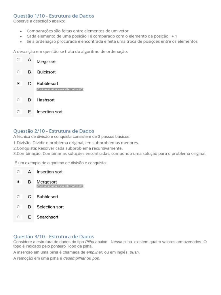 Apol I e II | PDF | Teoria dos Gráficos | Estrutura de dados