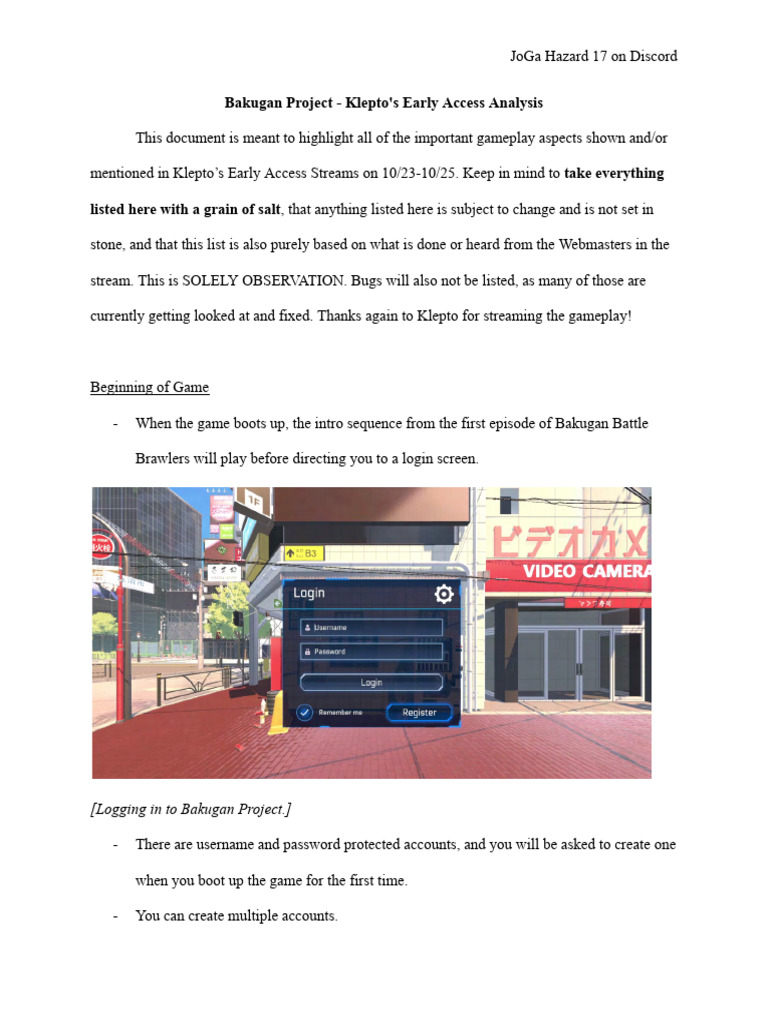 Bakugan Project - Kleptos Early Access Analysis-Compressed | PDF