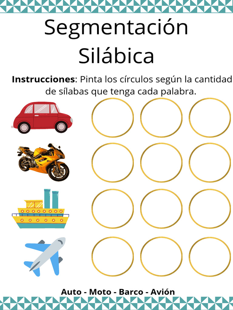 Actividades de Segmentación Silábica | PDF