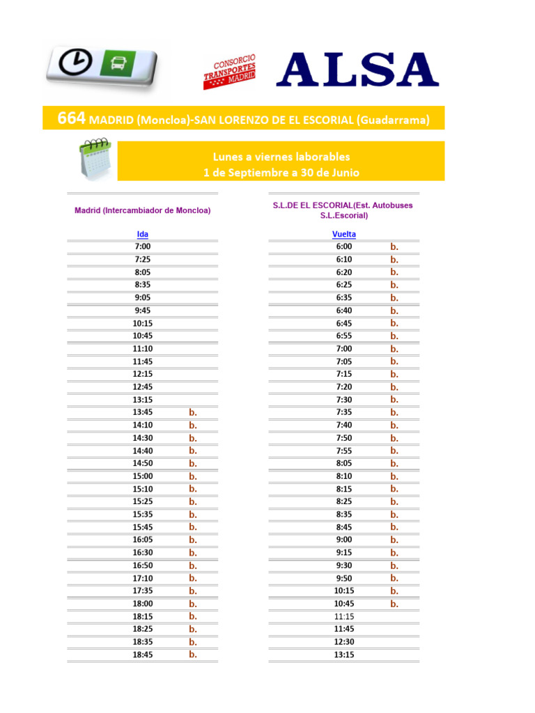 664 Nuevos Horarios | PDF