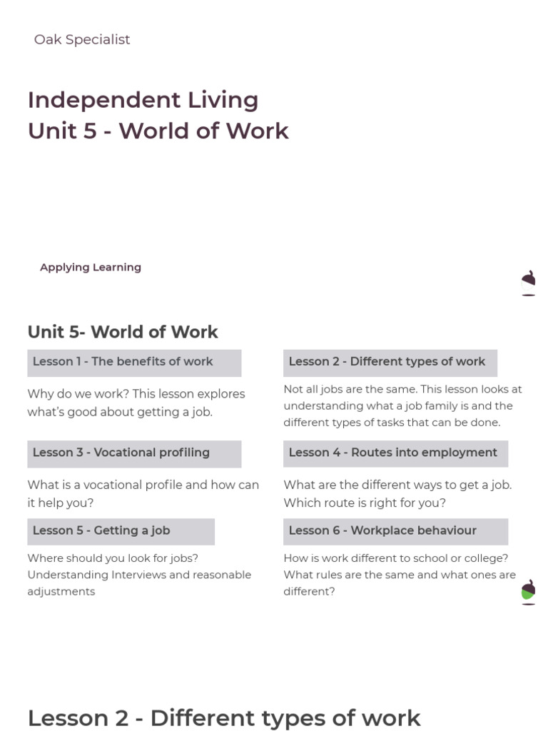 Different Types of Work 61gkac Worksheet PDF | PDF | Learning