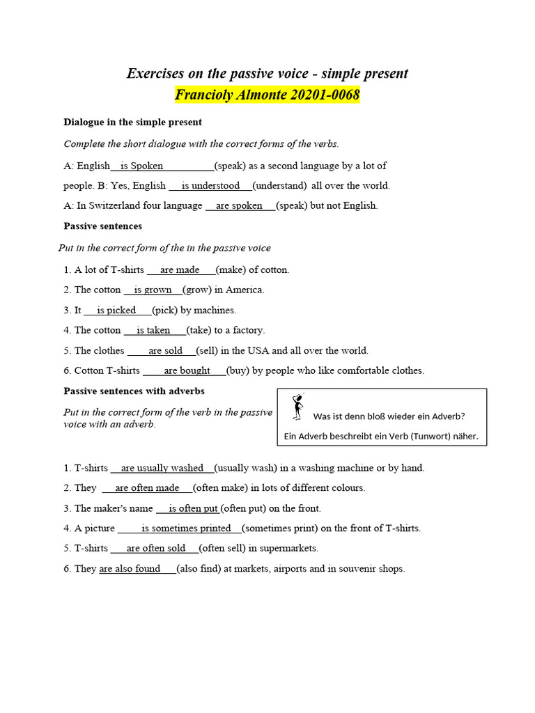 Passive Voice Present Simple | PDF | Books | Language Mechanics