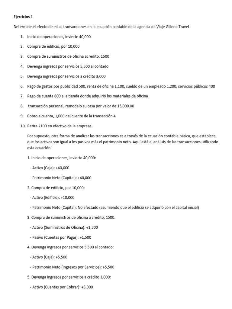 Ejercicios 1 | PDF | Contabilidad | Business