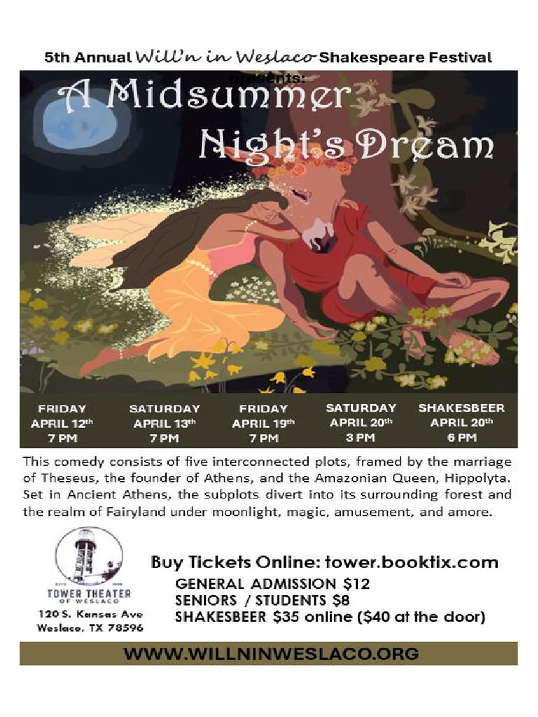 A Midsummer Nights Dream - Digital Playbill | PDF | William Shakespeare ...