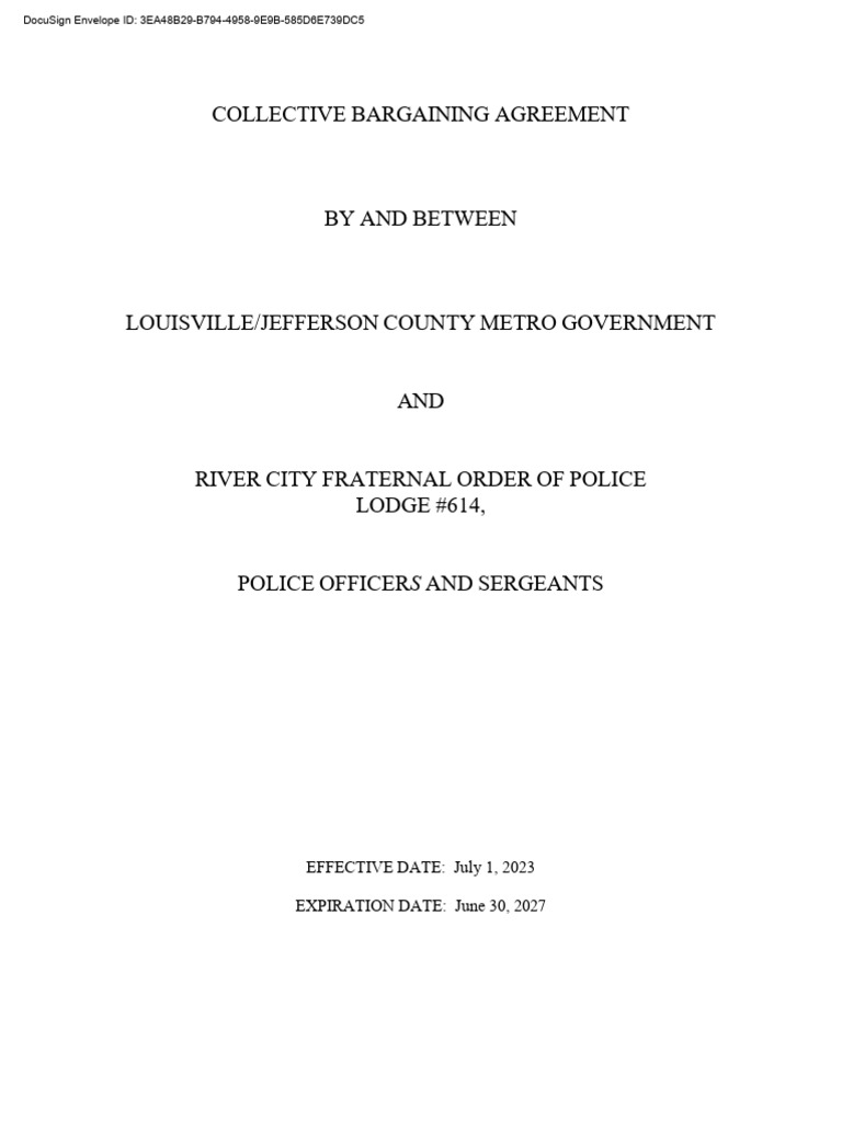 R-037-24 ATTACH CBA LMPD Officers and Sergeants | PDF | Sergeant | Discrimination