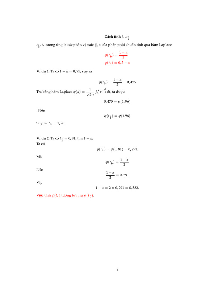 Cach Tinh T Alpha | PDF