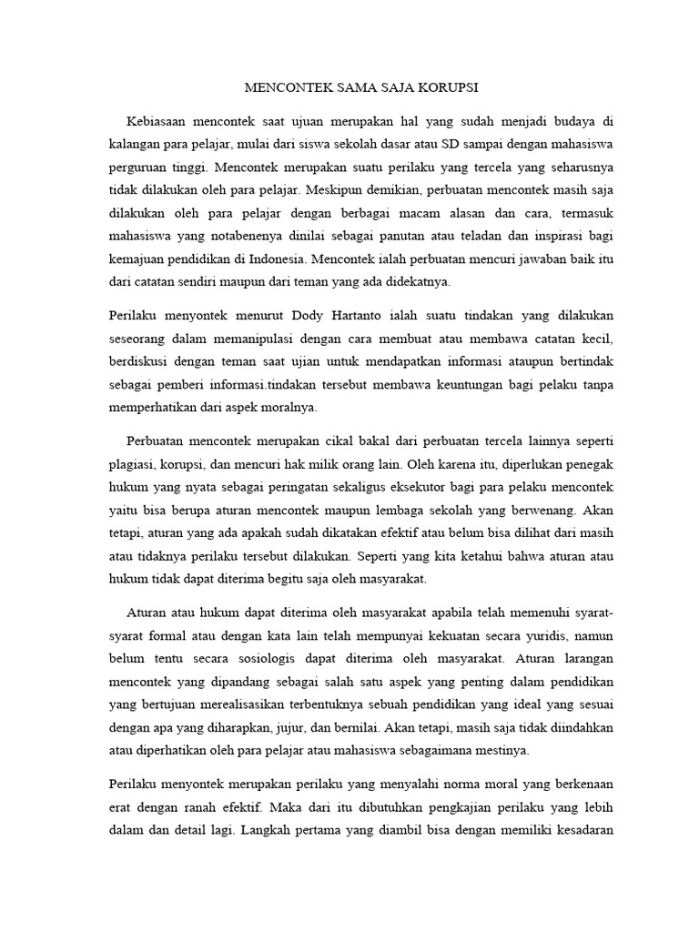 Mencontek Sama Saja Korups11111 | PDF